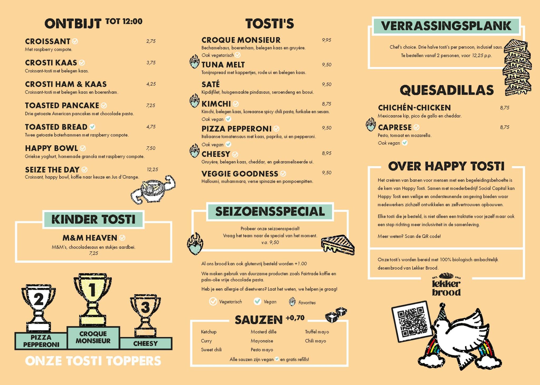 Happy Tosti | menukaart
